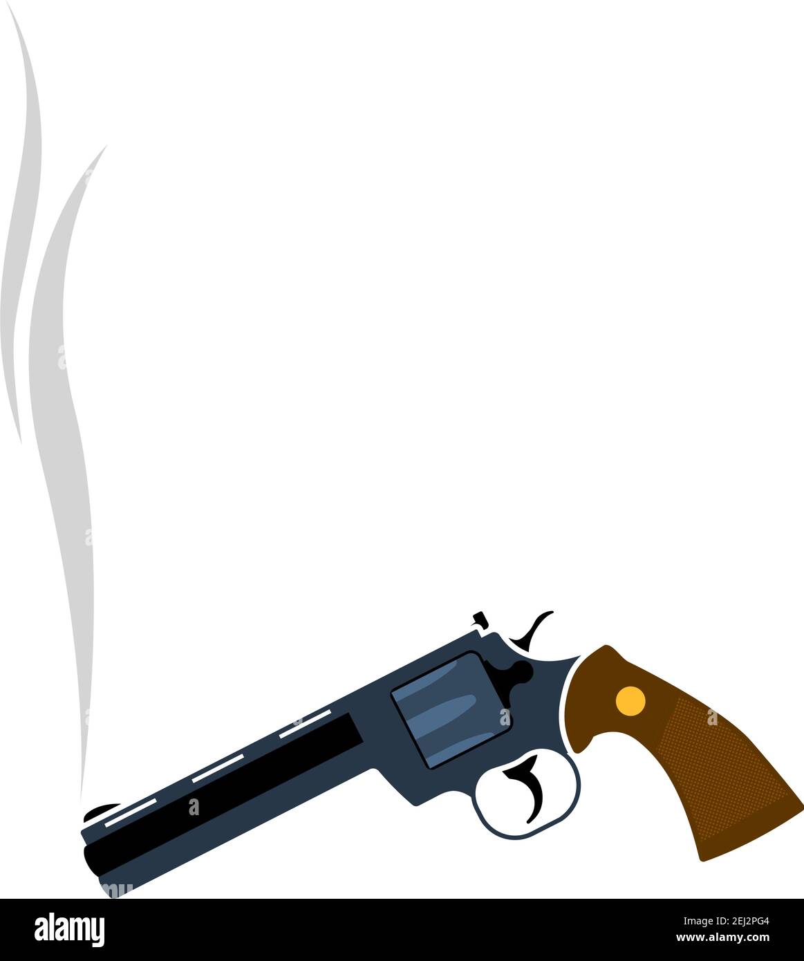 Smoking Revolver Icon. Flat Color Design. Vector Illustration Stock ...