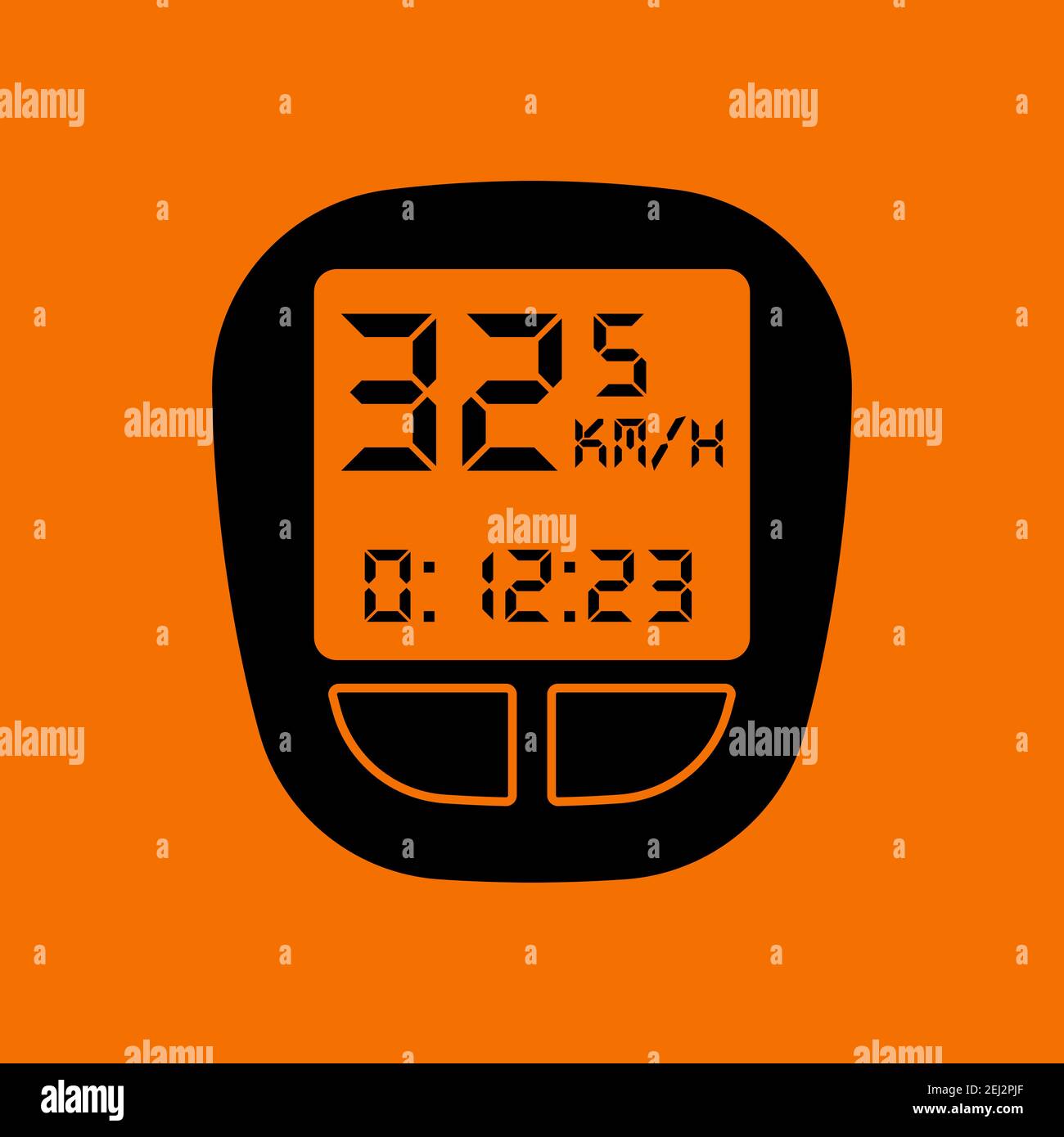 Bike Computer Icon. Black on Orange Background. Vector Illustration ...