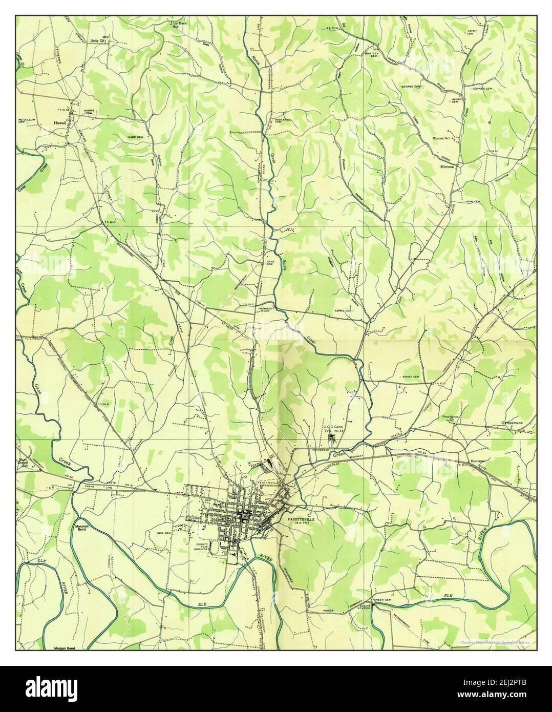 Fayetteville, Tennessee, map 1936, 1:24000, United States of America by ...