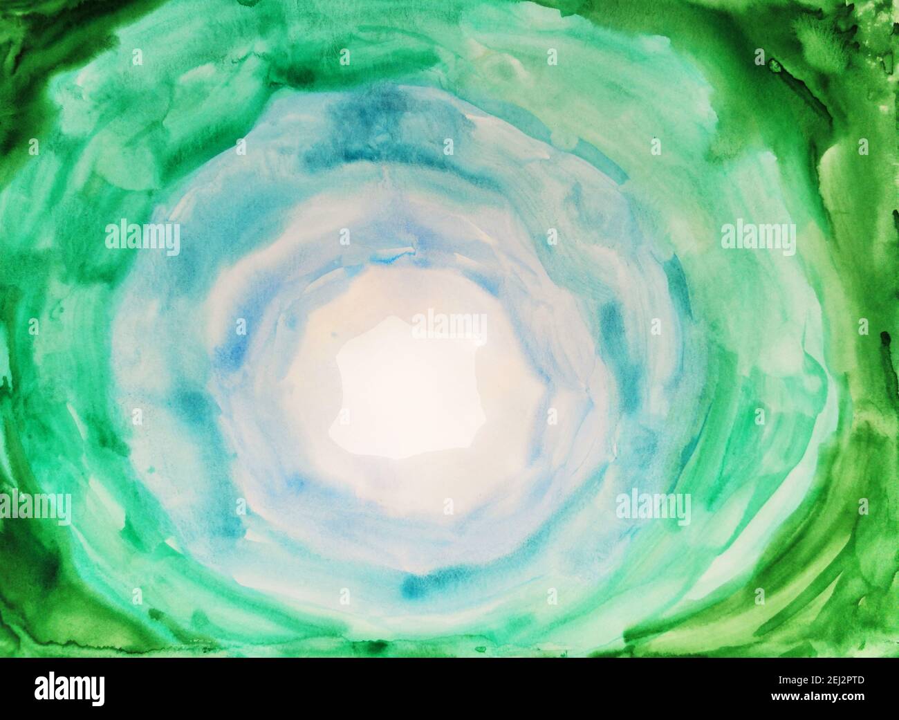 Watercolor wet brush smear. Green tonel nature organic concept. Hand ...