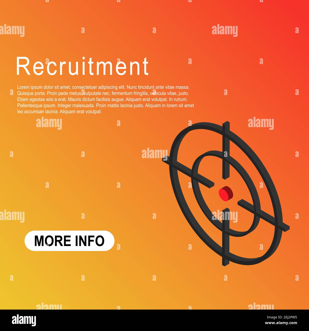 Recruitment template vector icon isometric. Modern target illustration ...
