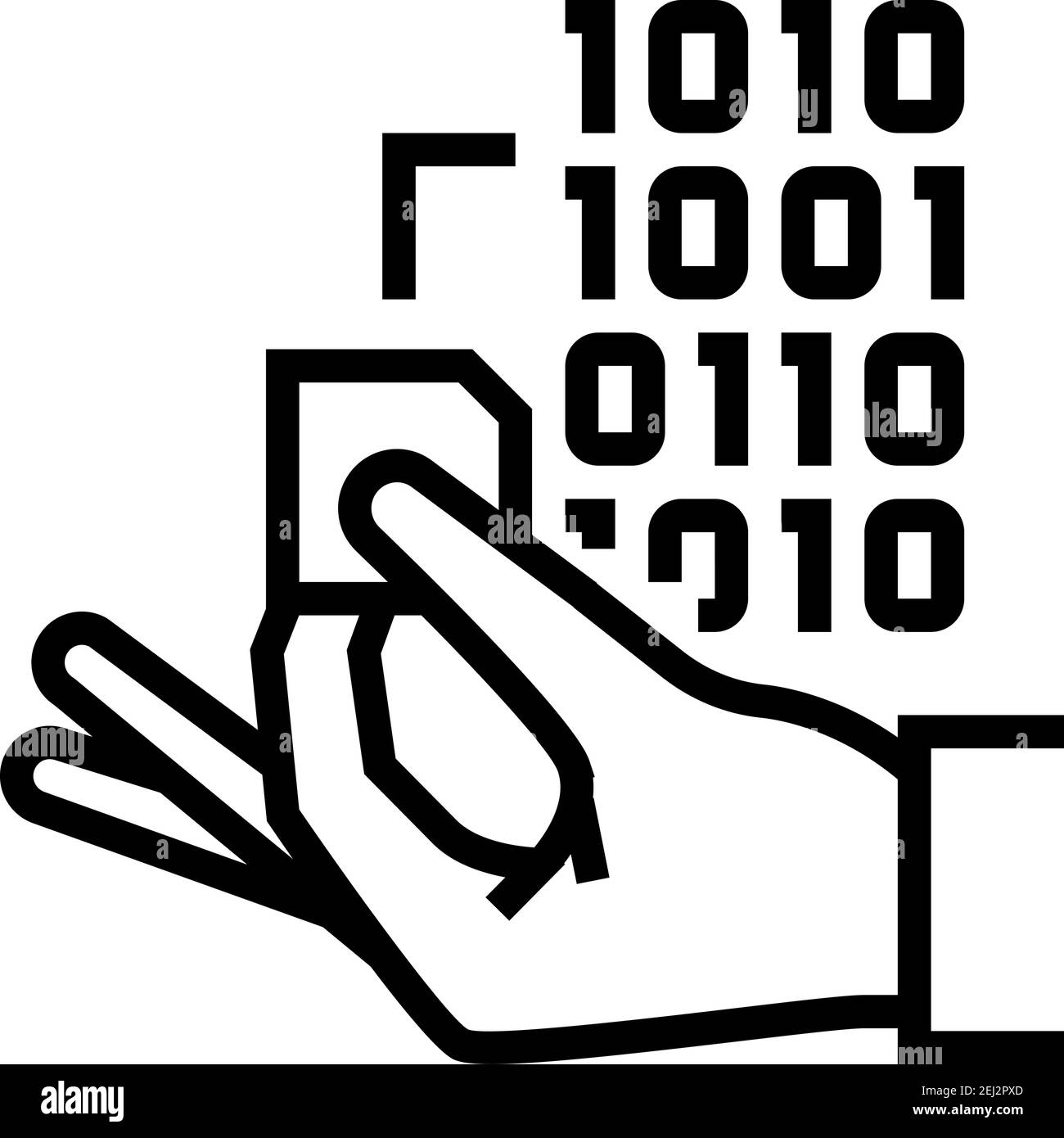 programming rfid chip line icon vector illustration Stock Vector Image ...