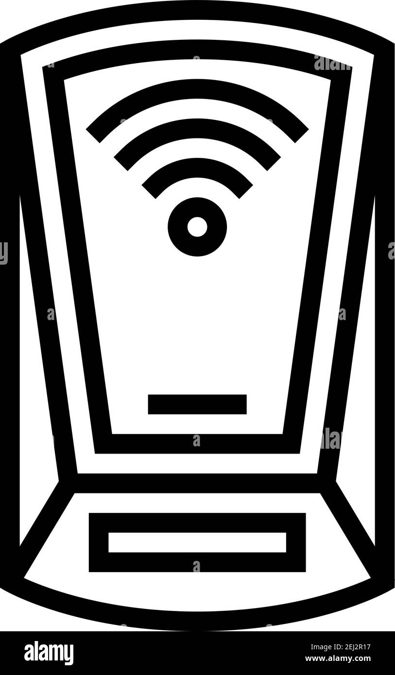 scanning rfid device line icon vector illustration Stock Vector Image ...