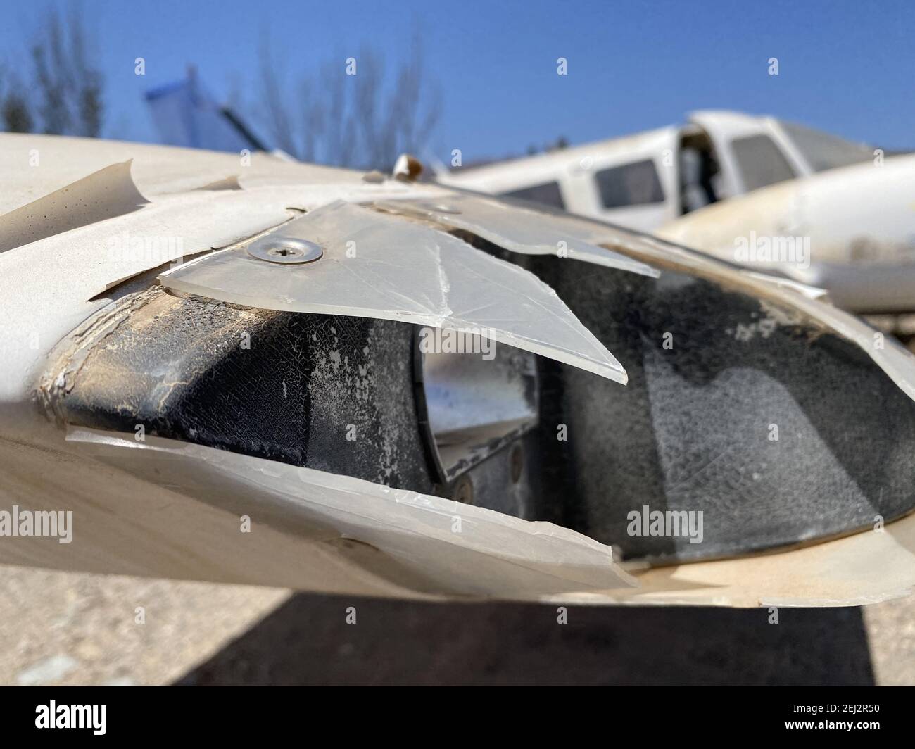 Old abandoned propeller airplane in a flying field Stock Photo - Alamy