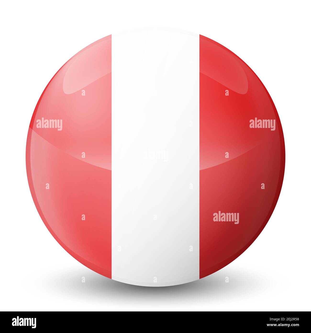 Glass light ball with flag of Peru. Round sphere, template icon ...