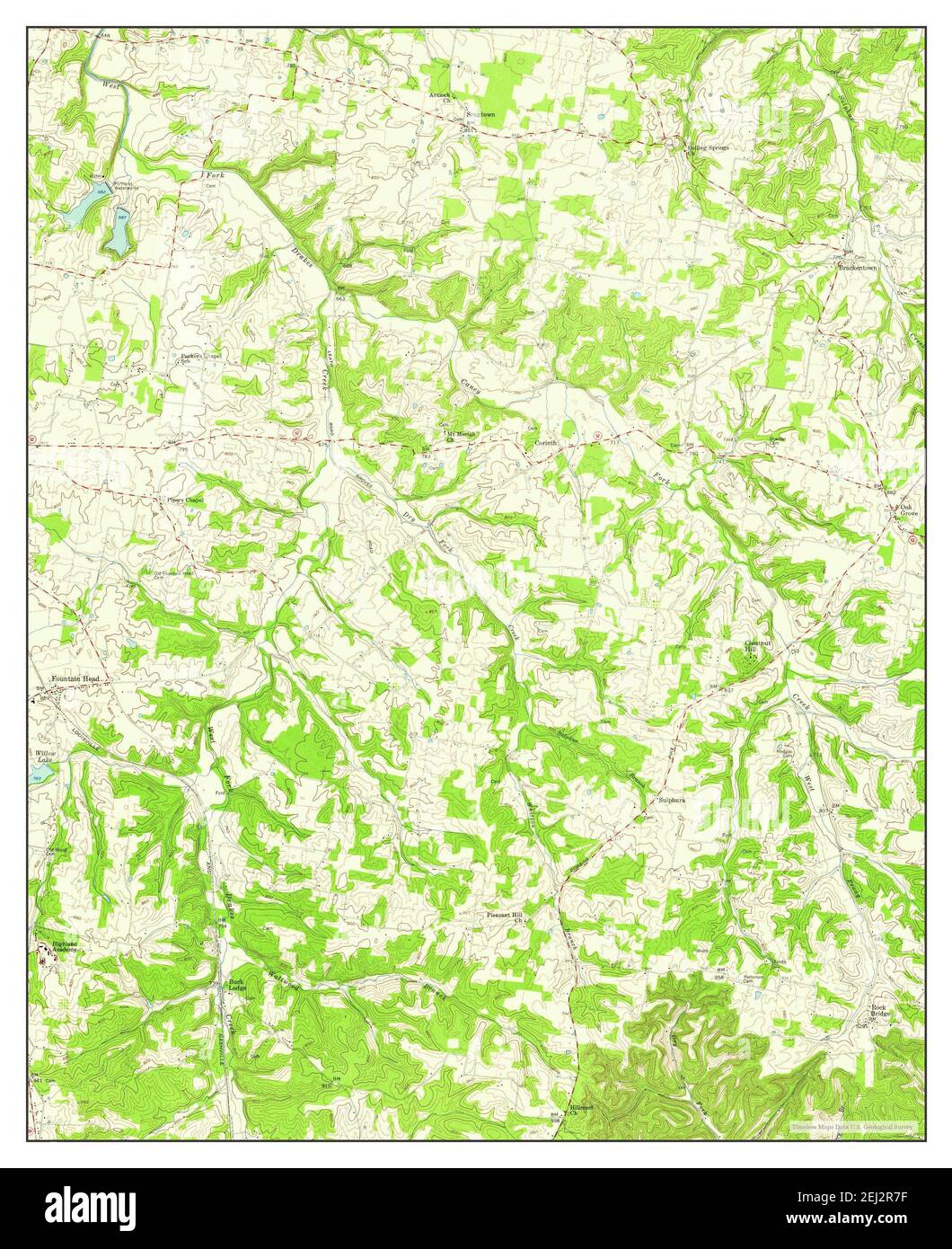 Fountain Head, Tennessee, map 1958, 1:24000, United States of America ...