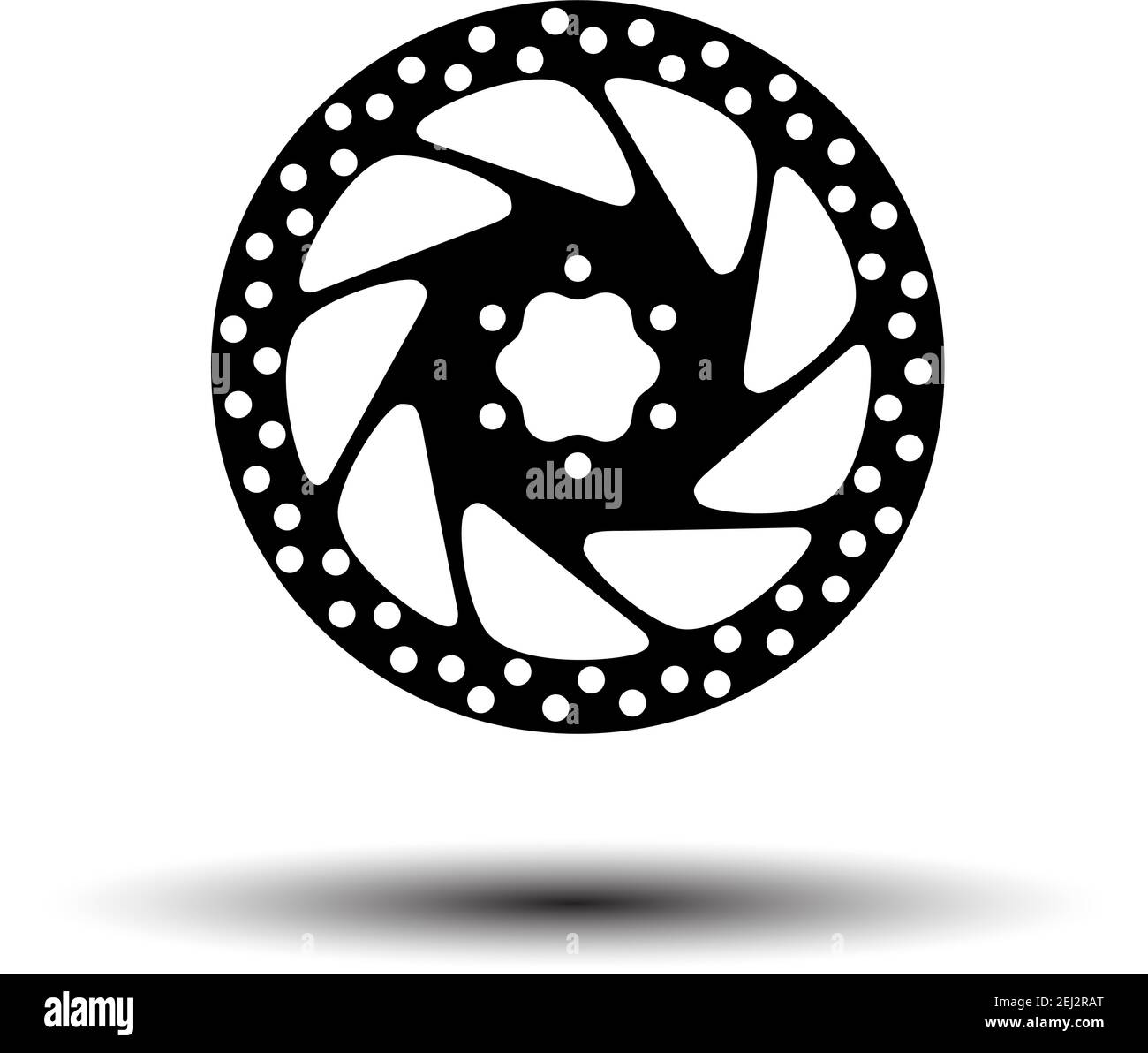 Bike Brake Disc Icon. Black on White Background With Shadow. Vector ...