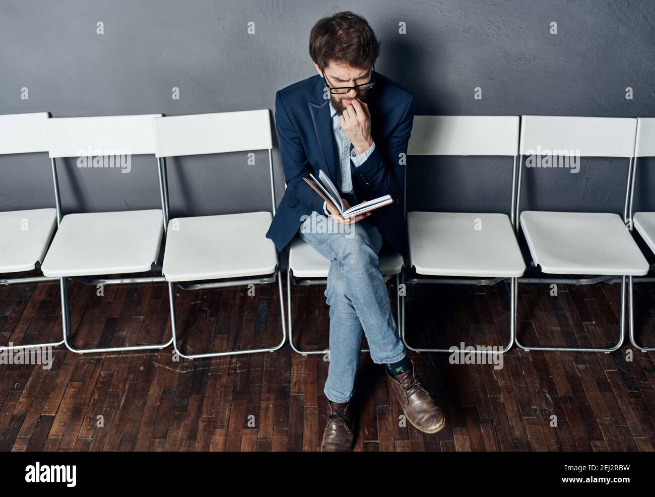 business man hiring job interview waiting emotion Stock Photo - Alamy