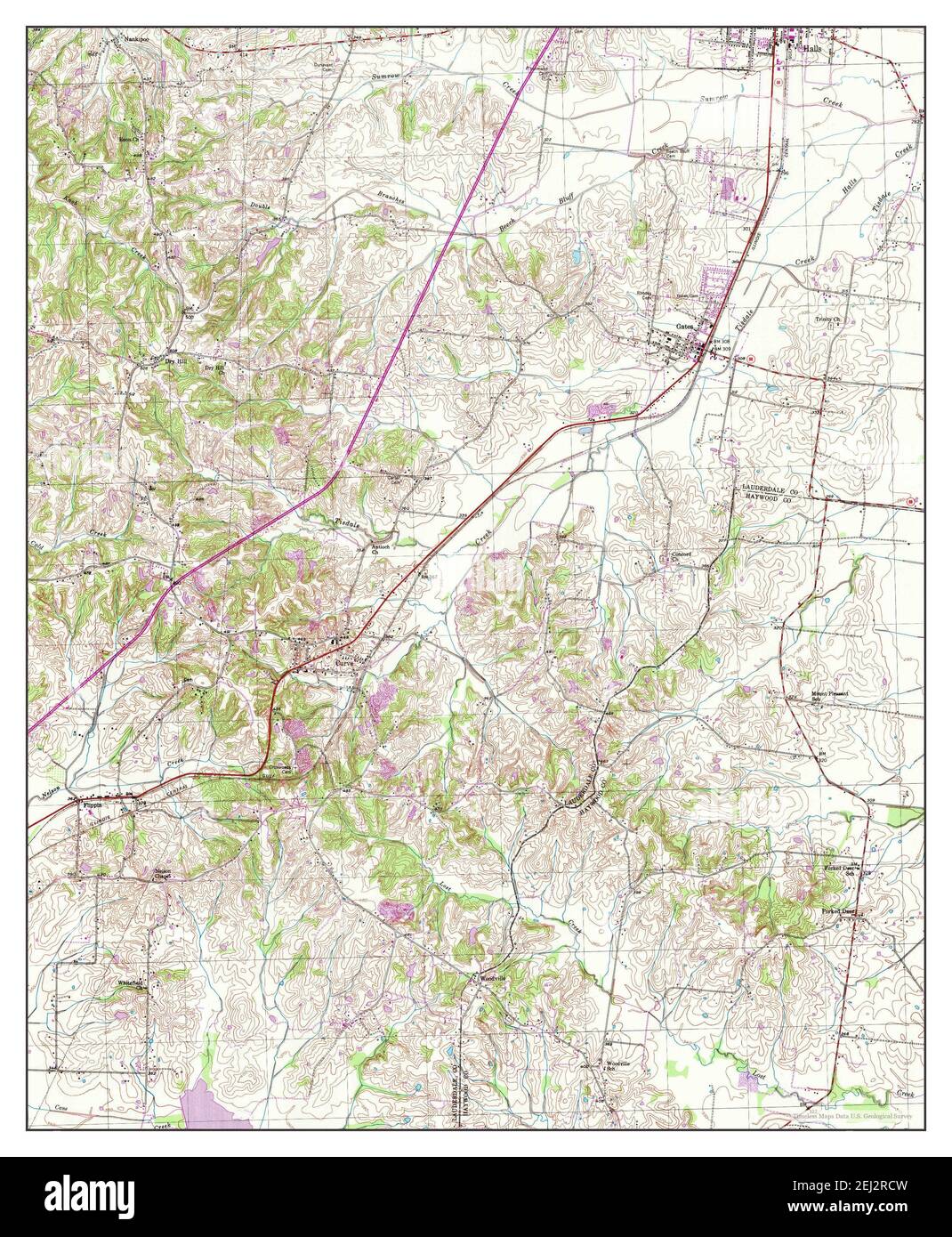 Gates, Tennessee, map 1952, 1:24000, United States of America by ...