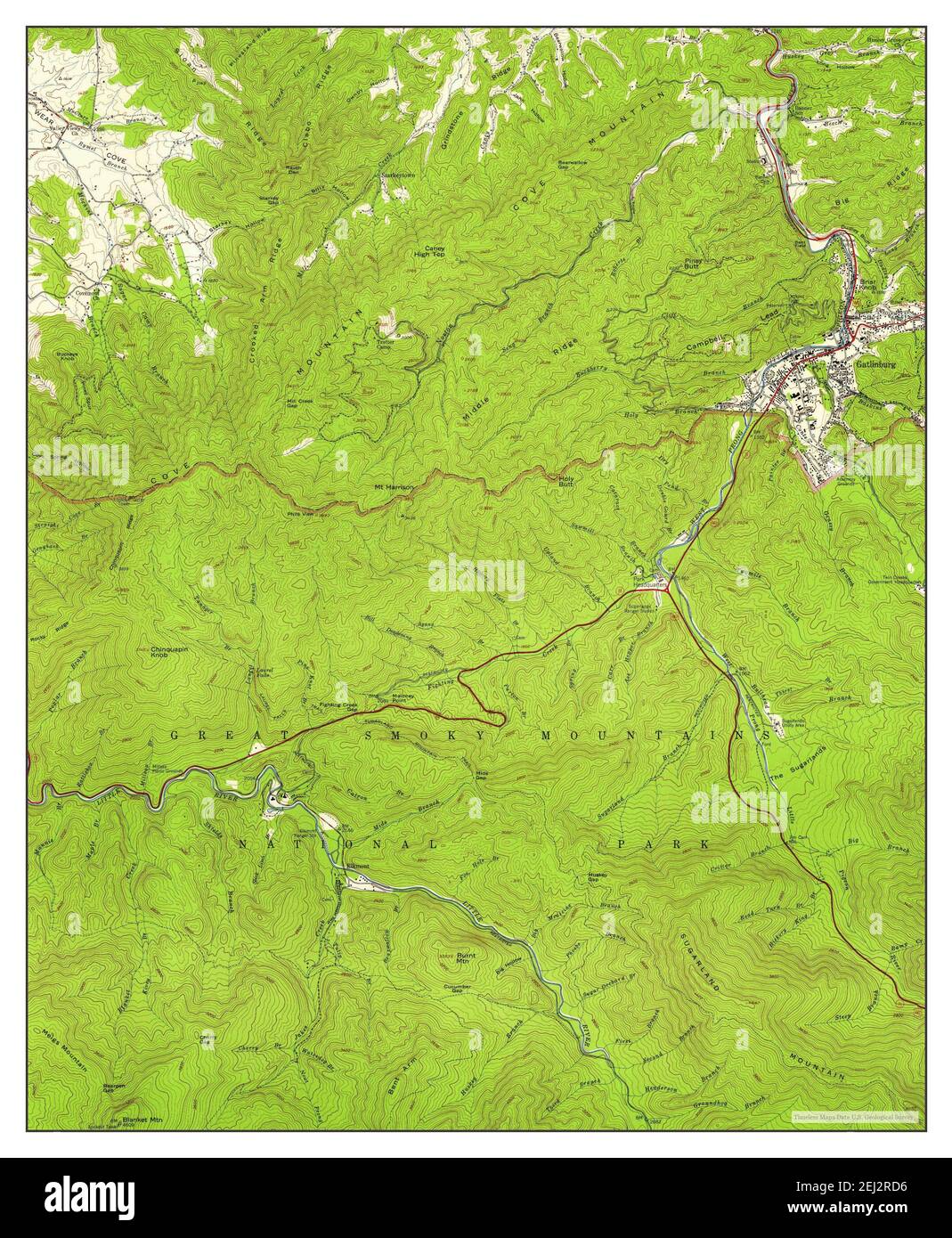 Gatlinburg, Tennessee, map 1956, 1:24000, United States of America by ...