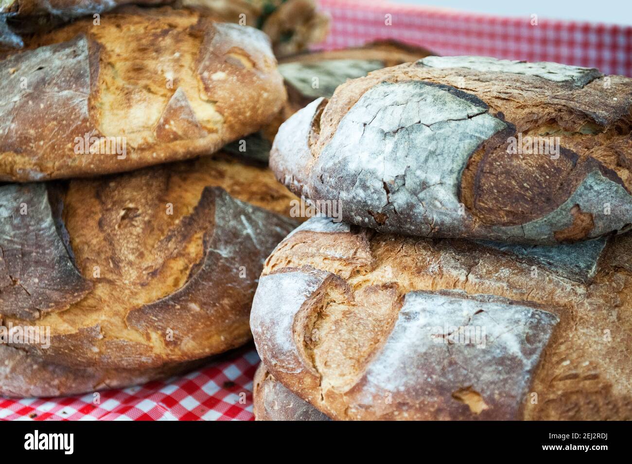 Sourdough bread. Bakery bread with golden crust bread. Flour bread ...