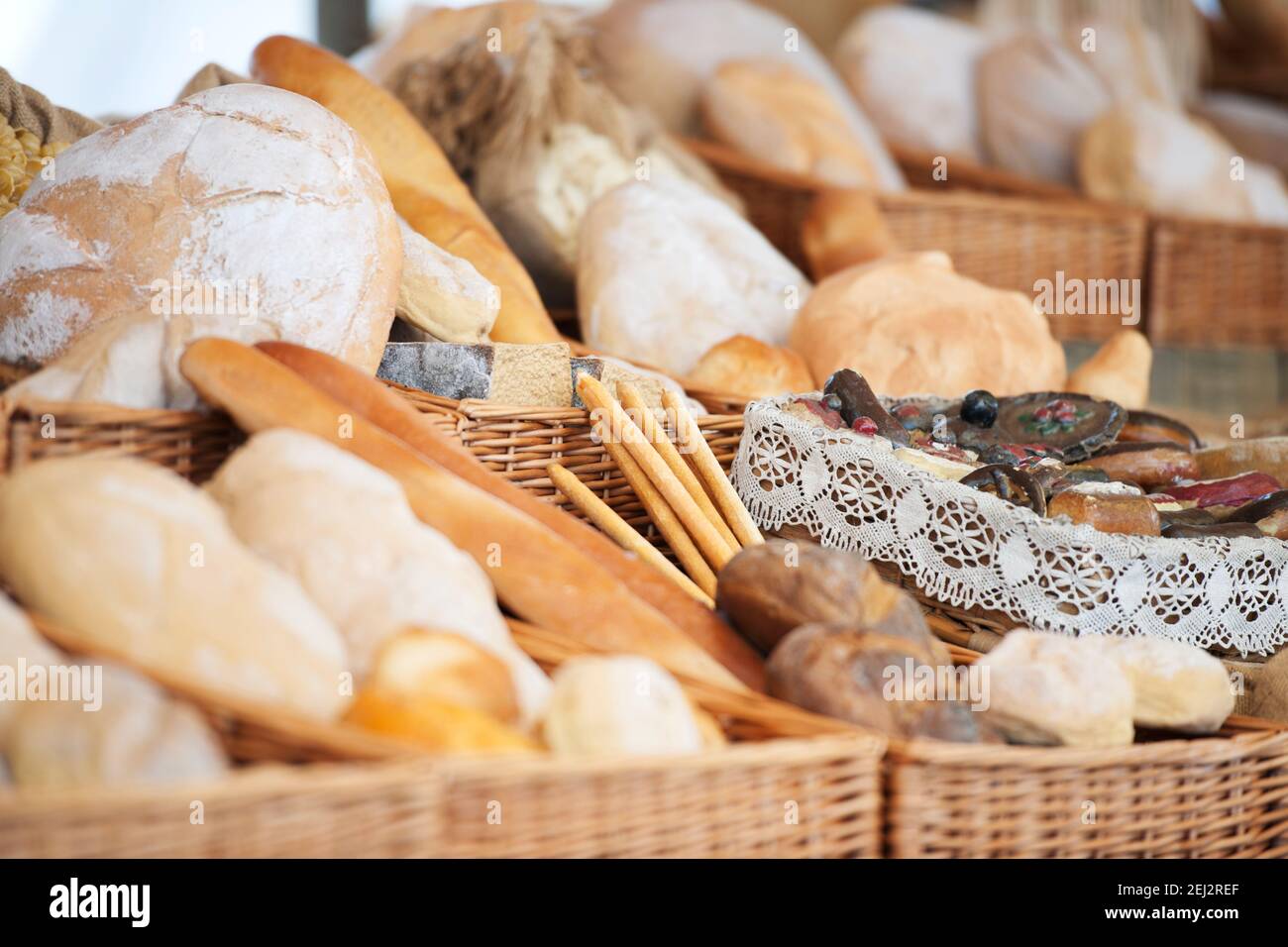 Sourdough bread. Bakery bread with golden crust bread. Flour bread ...