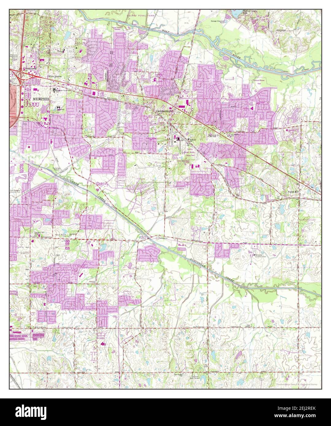 Germantown, Tennessee, map 1965, 1:24000, United States of America by ...