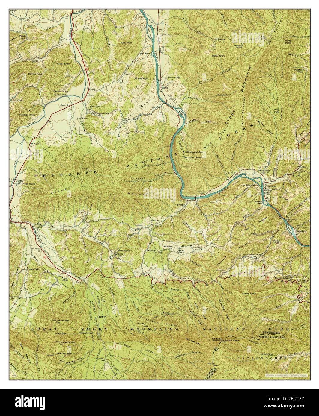 Hartford, Tennessee, map 1940, 1:24000, United States of America by ...