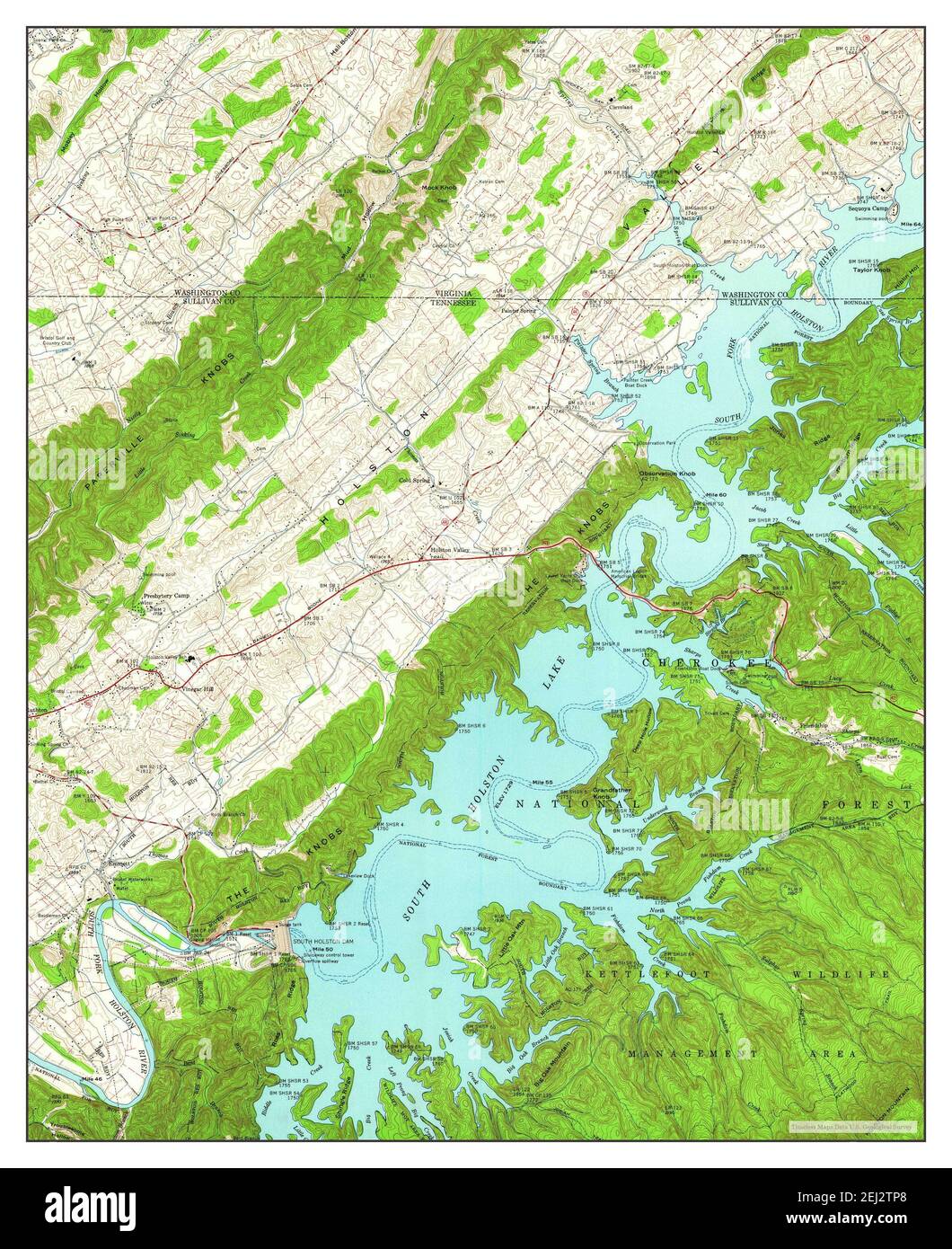 Holston Valley, Tennessee, map 1960, 1:24000, United States of America ...