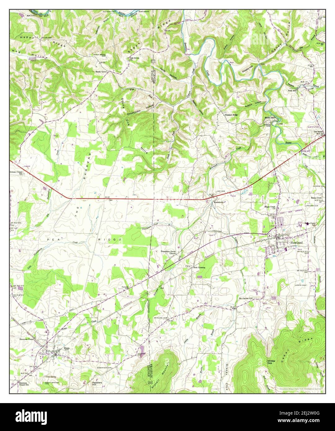 Huntland, Tennessee, map 1947, 1:24000, United States of America by ...