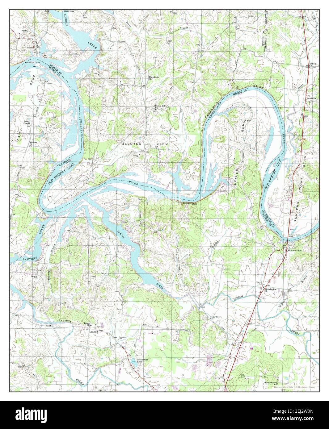 Hunters Point, Tennessee, map 1994, 1:24000, United States of America ...