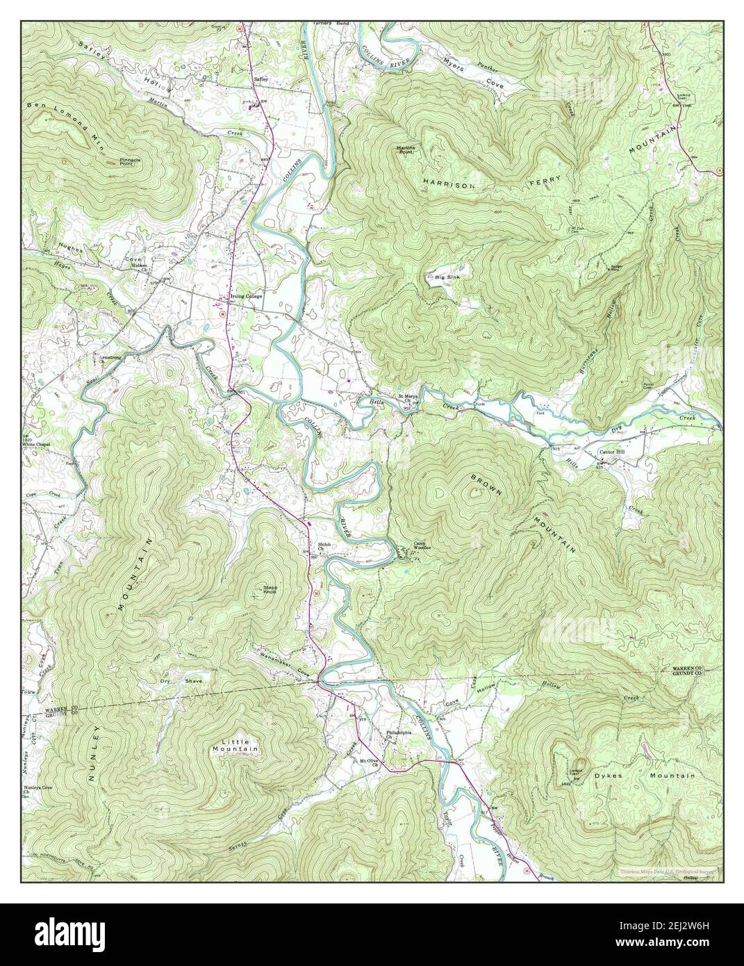 Irving College, Tennessee, map 1960, 1:24000, United States of America ...