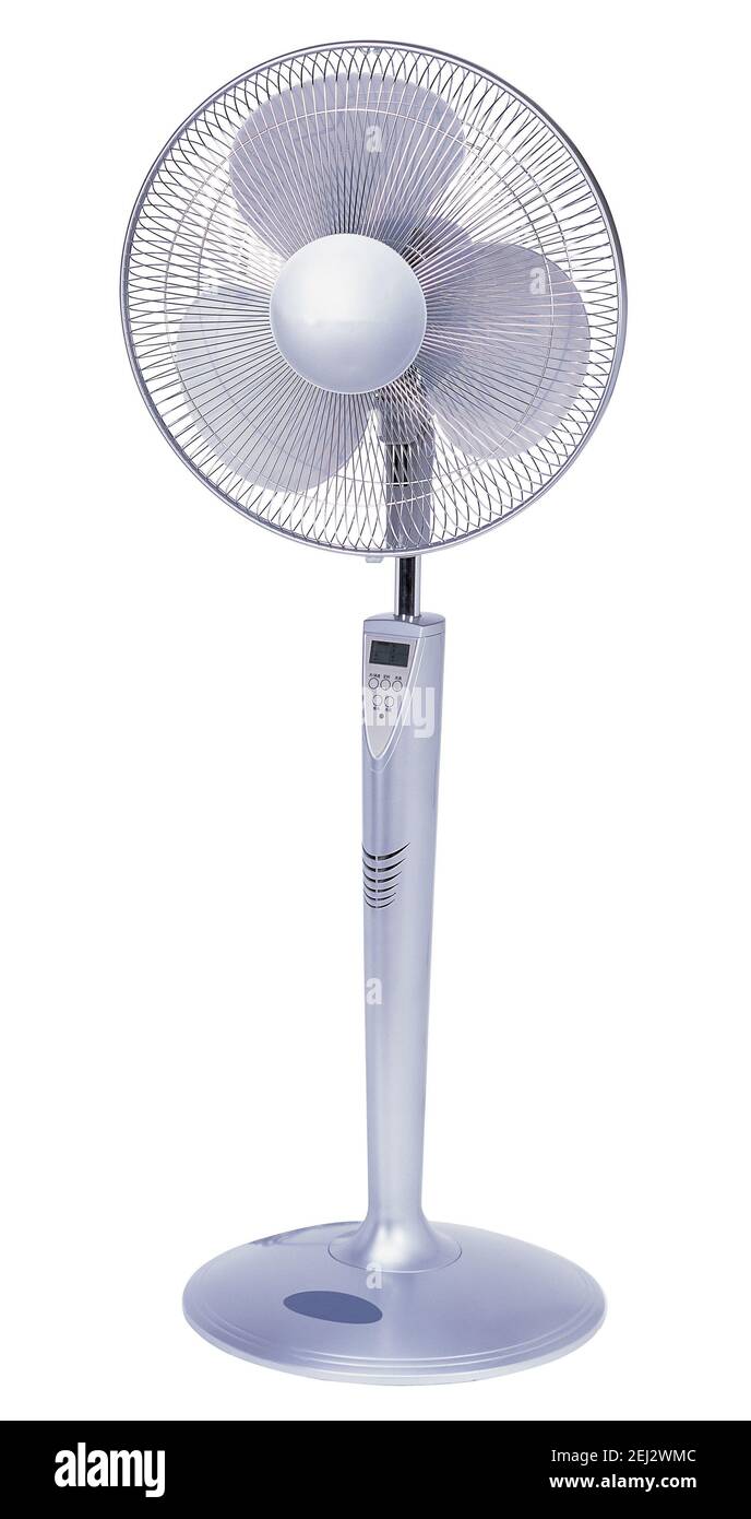 Spinning electric fan isolated on white. Studio shoot Stock Photo - Alamy