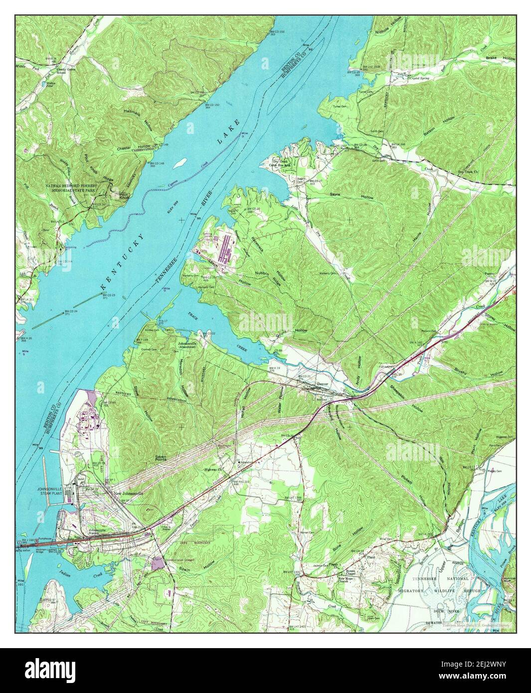 Johnsonville, Tennessee, map 1950, 1:24000, United States of America by ...