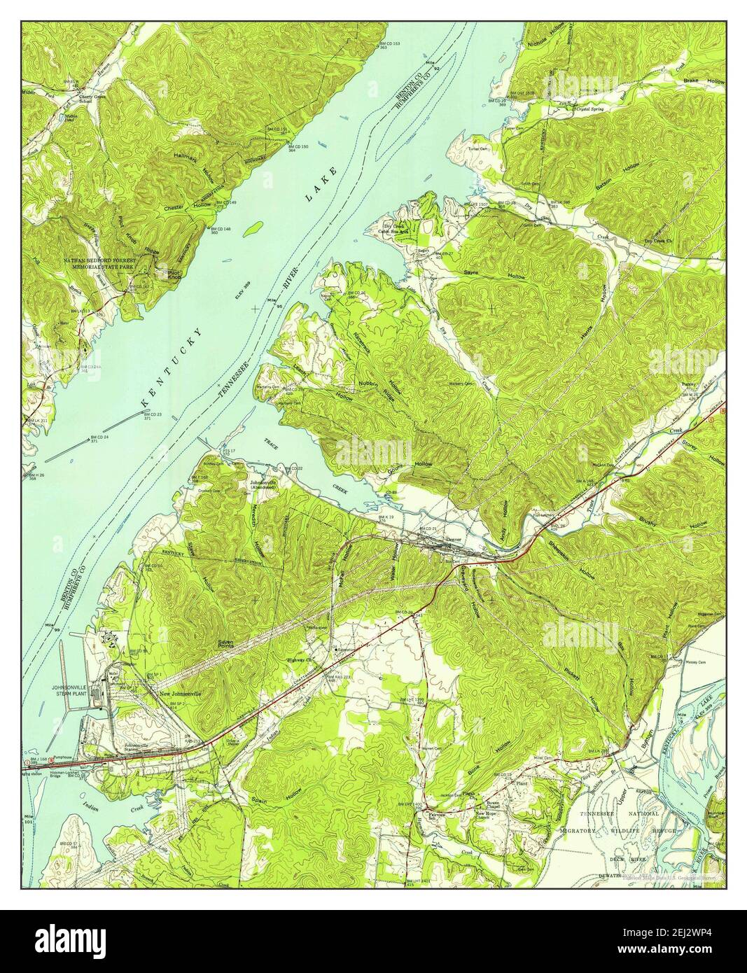 Johnsonville, Tennessee, map 1950, 1:24000, United States of America by ...