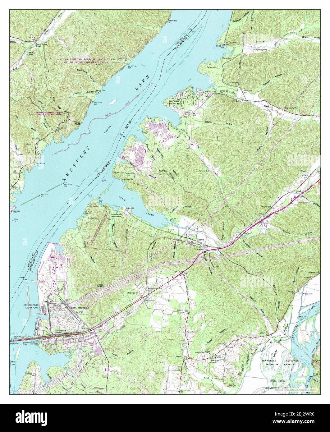 Johnsonville, Tennessee, map 1950, 1:24000, United States of America by ...