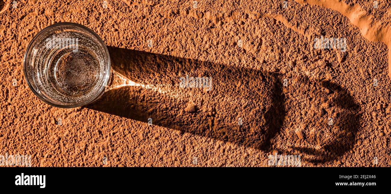 Water on Mars concept. Studio shot Stock Photo - Alamy