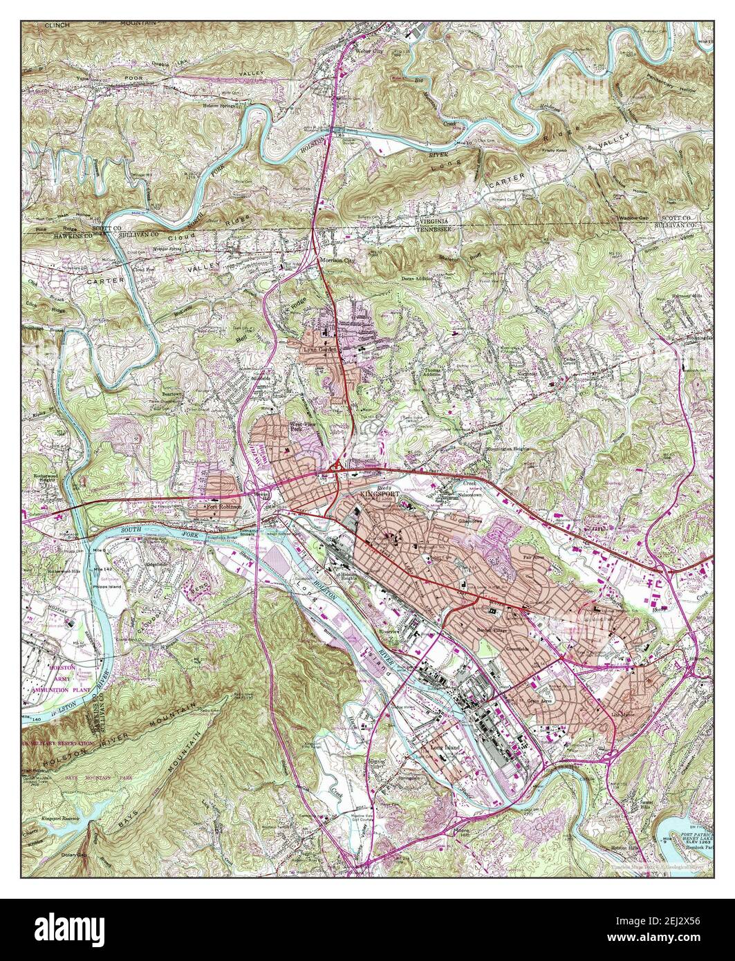 Kingsport, Tennessee, map 1959, 1:24000, United States of America by ...