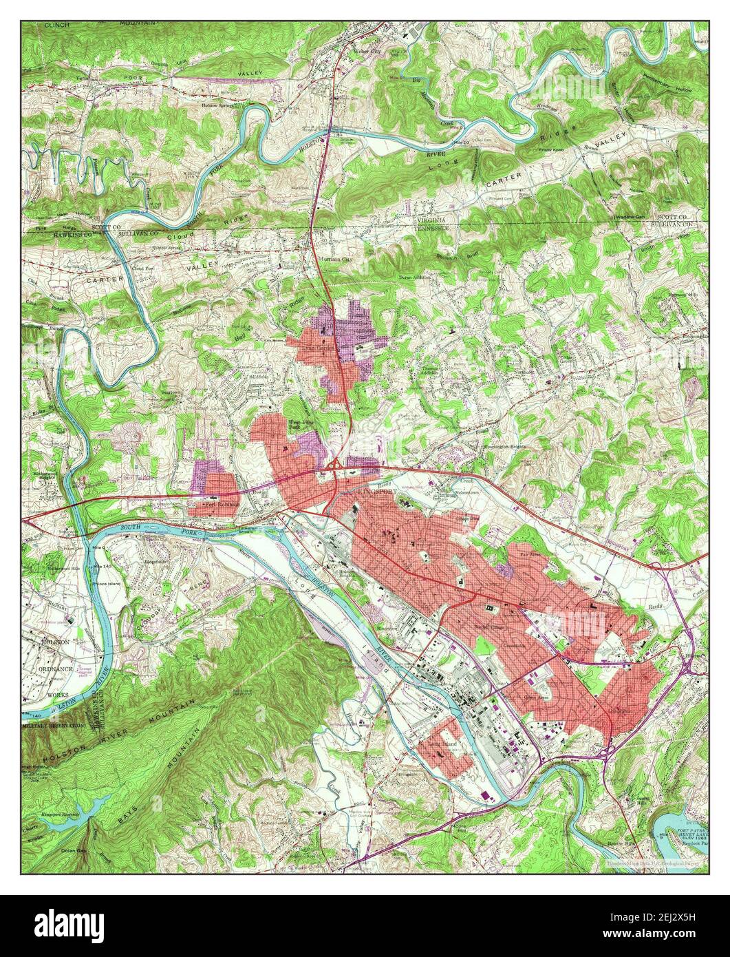 Kingsport, Tennessee, map 1959, 1:24000, United States of America by ...