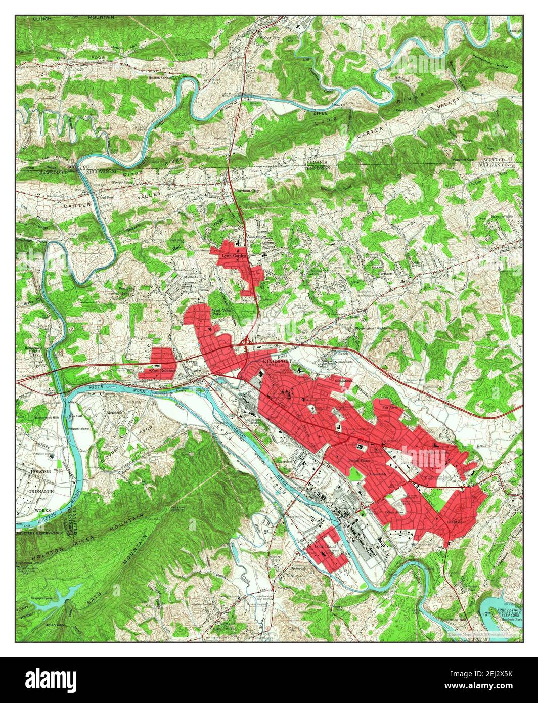 Kingsport, Tennessee, map 1959, 1:24000, United States of America by ...