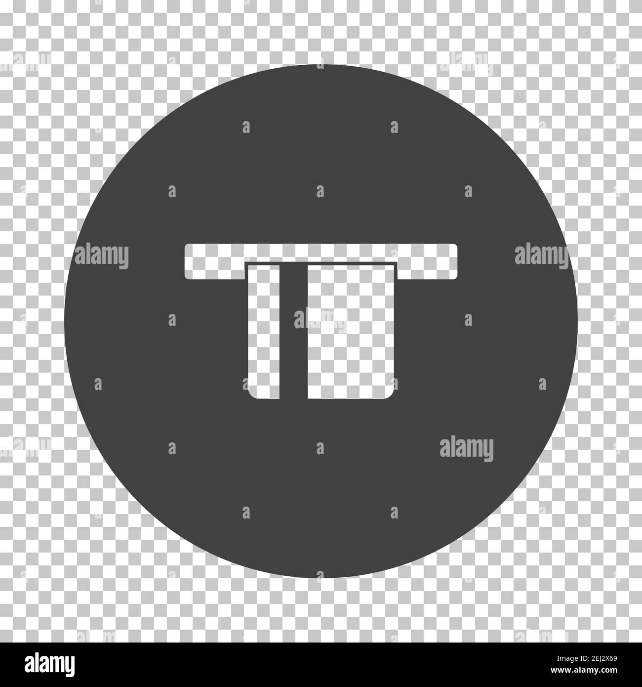 Credit Card Sliding Out From ATM Icon. Subtract Stencil Design on ...