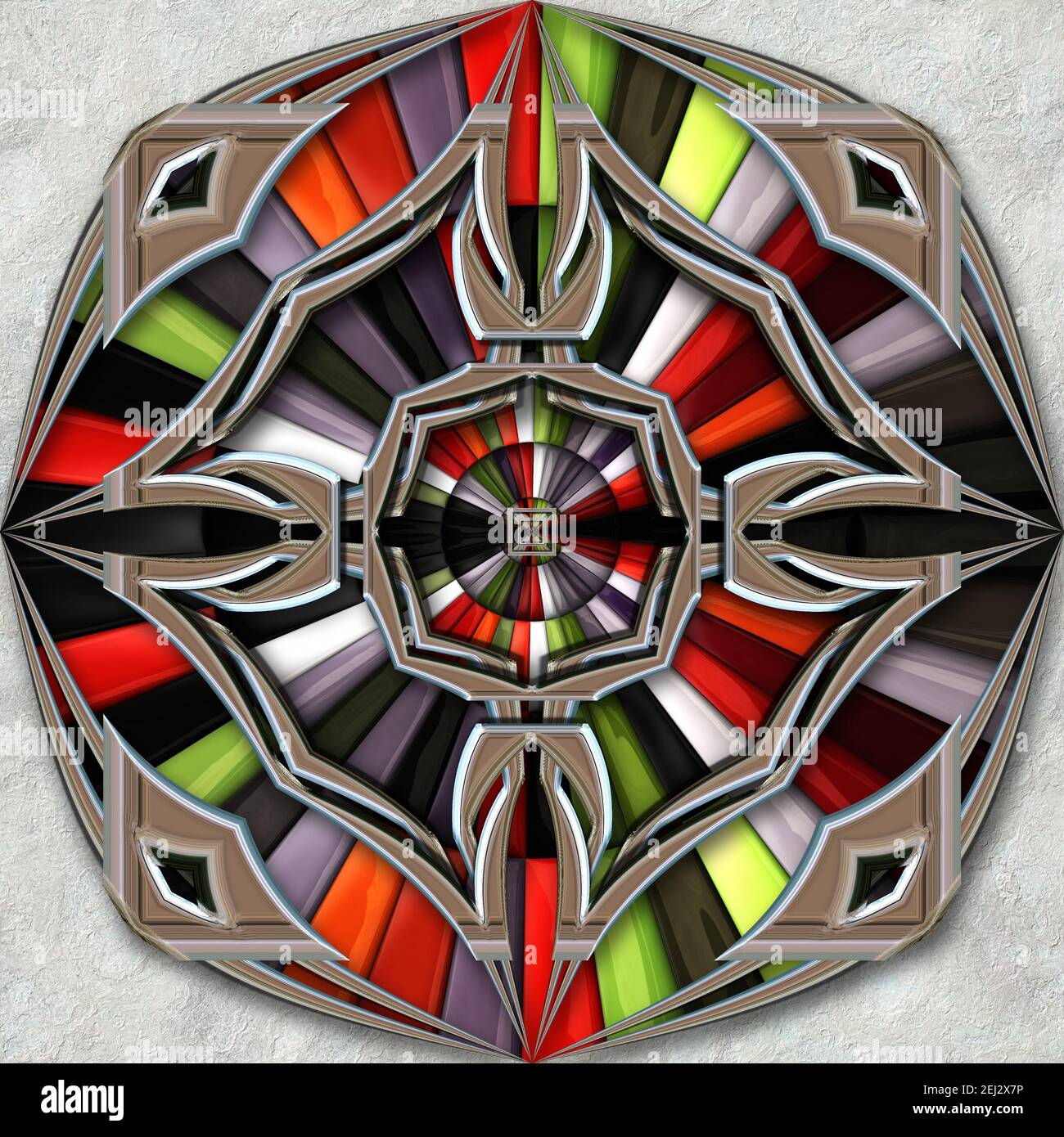 3D rendering elegant combo creative graphics artwork with fractal on ...