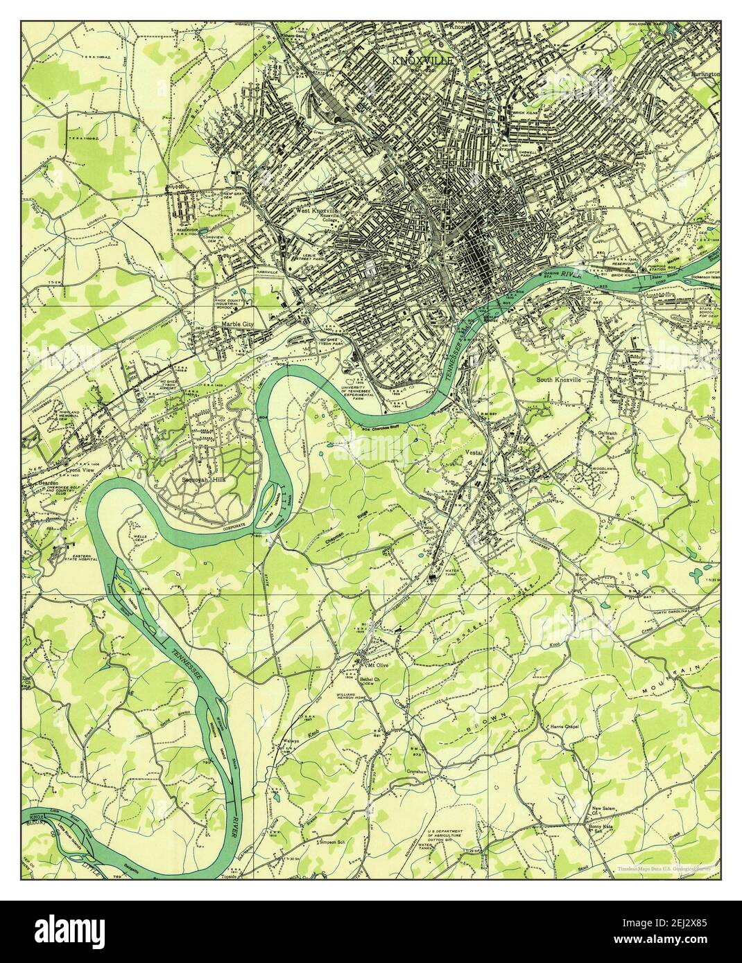 Knoxville, Tennessee, map 1936, 1:24000, United States of America by ...