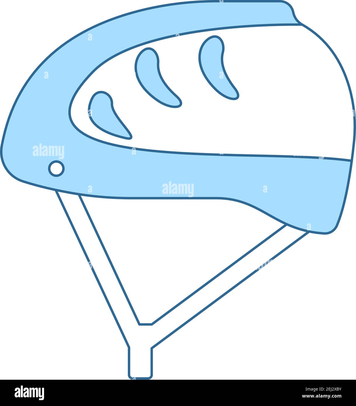 Climbing Helmet Icon. Thin Line With Blue Fill Design. Vector ...