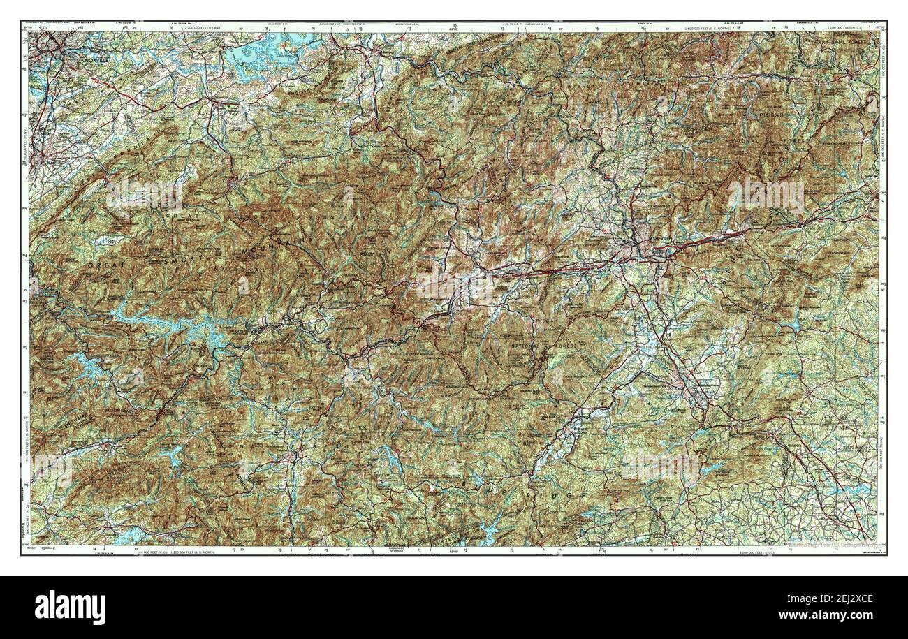 Knoxville, Tennessee, map 1957, 1:250000, United States of America by ...