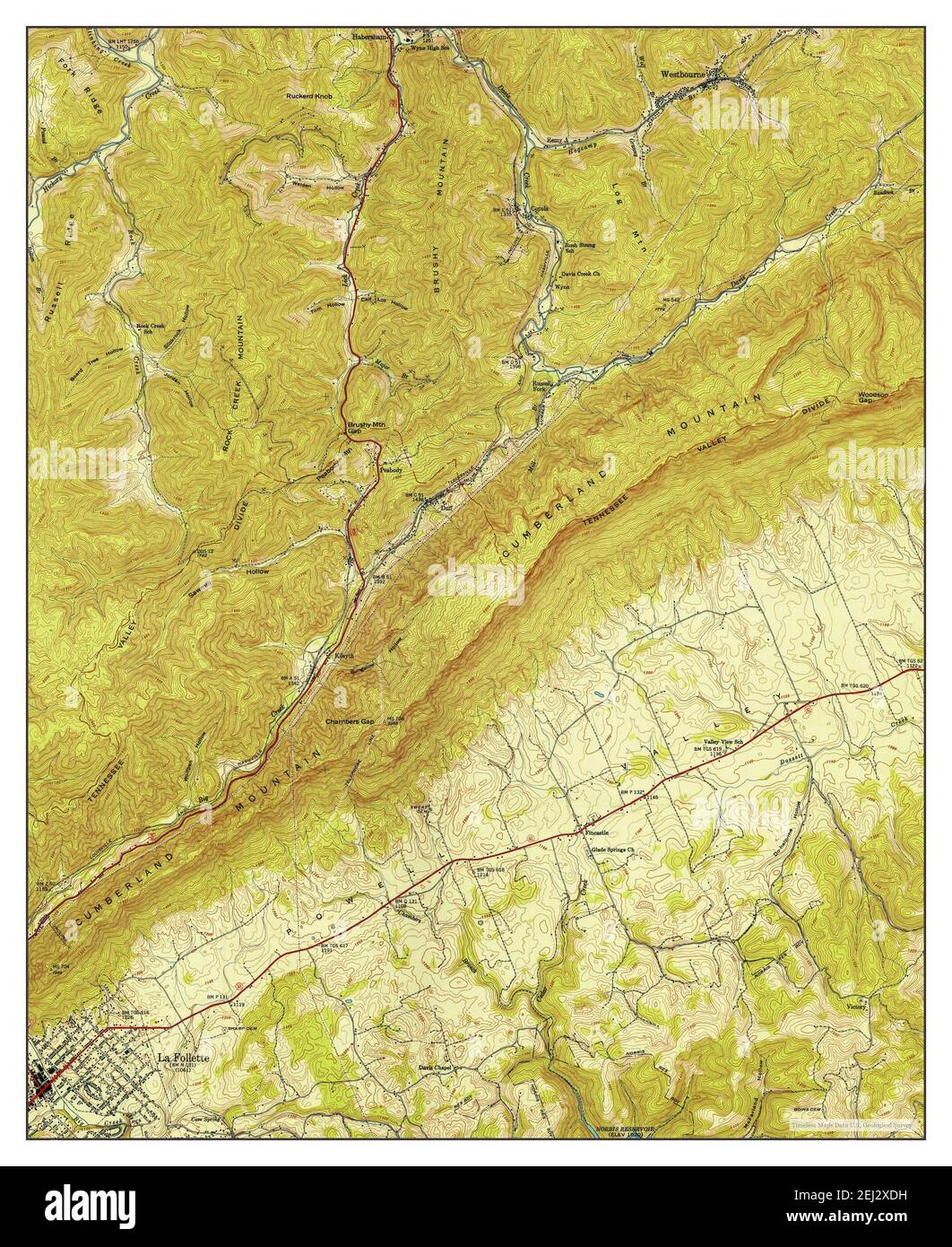 La Follette, Tennessee, map 1946, 1:24000, United States of America by ...