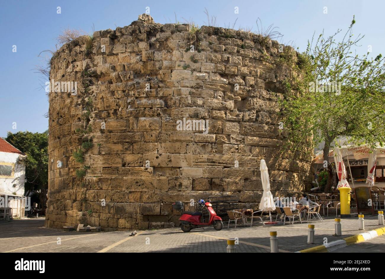Round tower in Kyrenia. Cyprus Stock Photo - Alamy