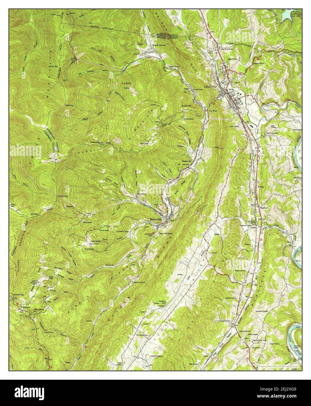 Lake City, Tennessee, map 1952, 1:24000, United States of America by ...