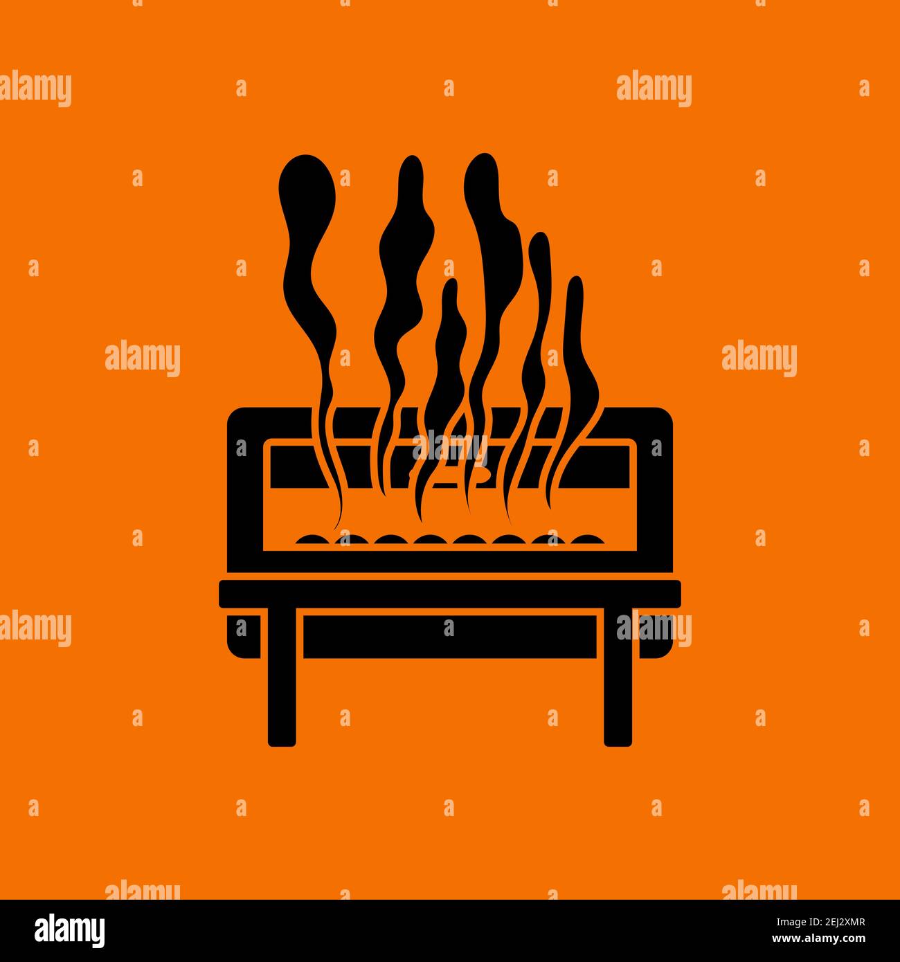 Chafing Dish Icon. Black on Orange Background. Vector Illustration ...