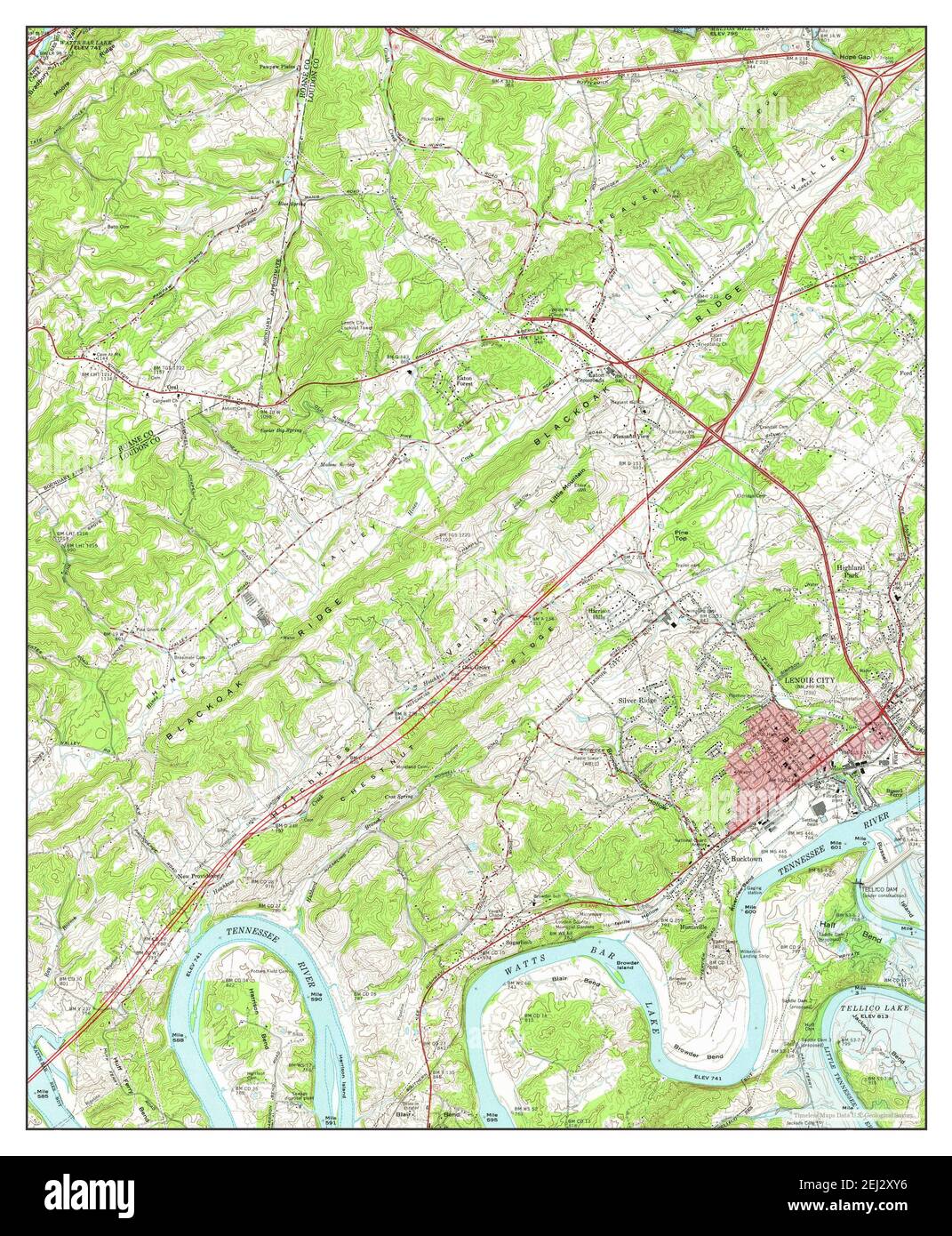 Map of lenoir hi-res stock photography and images - Alamy