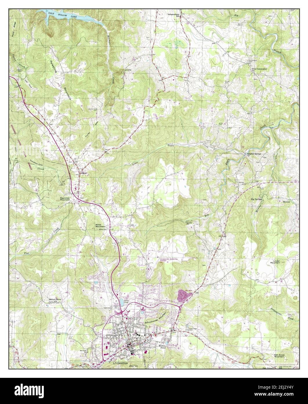 Livingston, Tennessee, map 1955, 1:24000, United States of America by ...