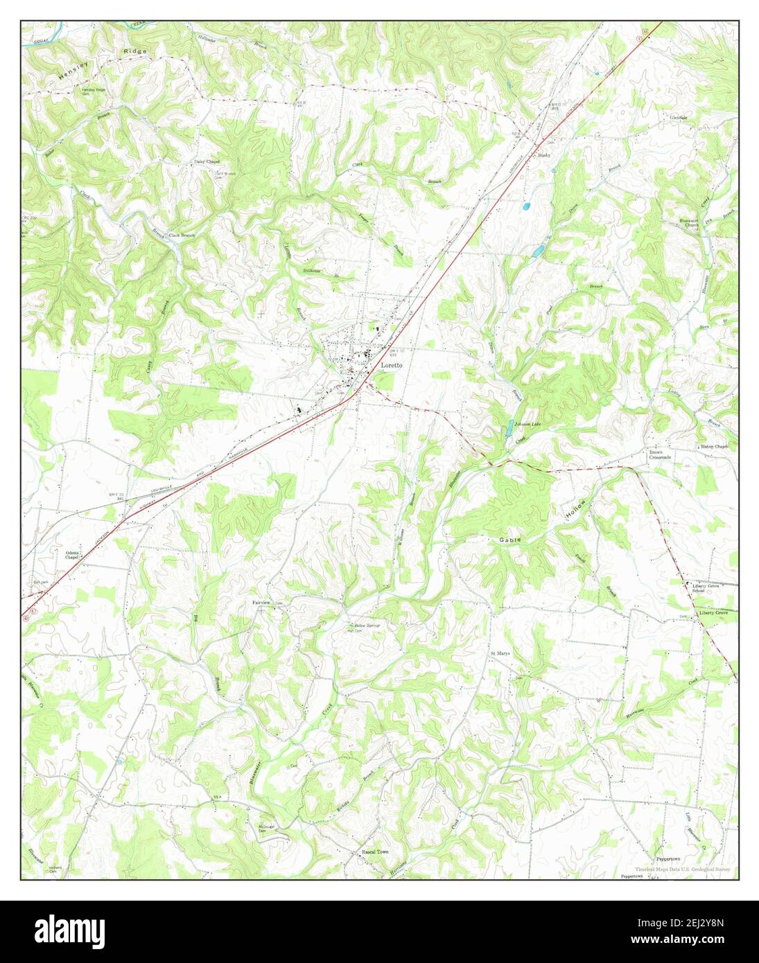 Loretto, Tennessee, map 1950, 1:24000, United States of America by ...