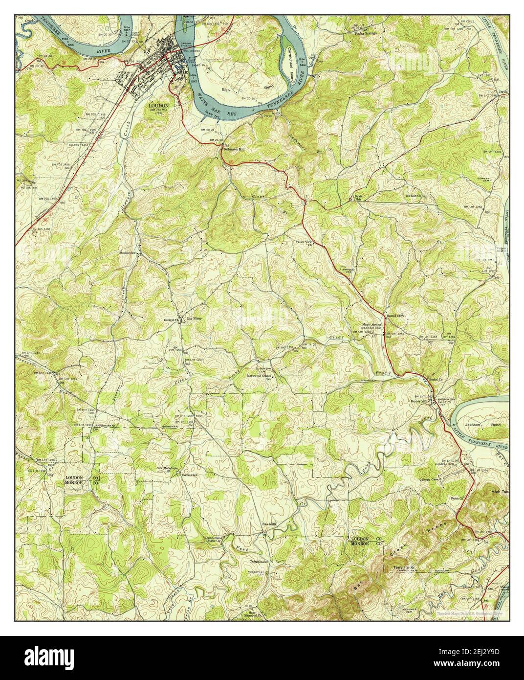 Loudon, Tennessee, map 1940, 1:24000, United States of America by ...