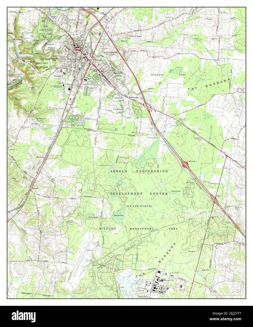 Manchester, Tennessee, map 1972, 1:24000, United States of America by ...