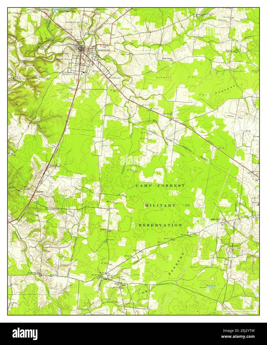 Manchester, Tennessee, map 1941, 1:24000, United States of America by ...