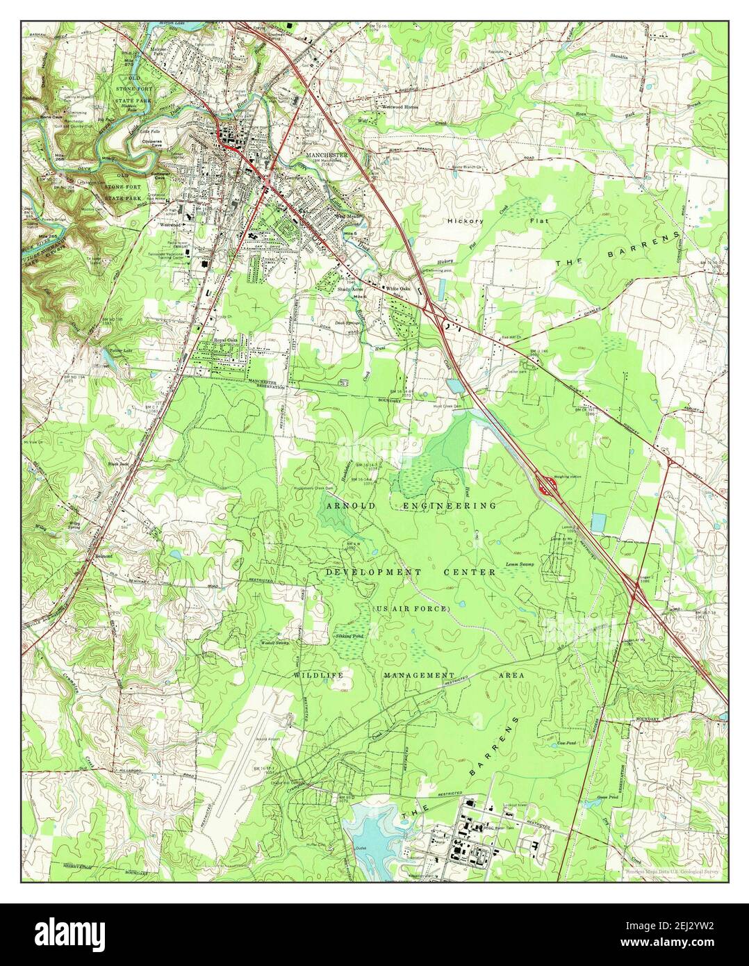 Manchester, Tennessee, map 1972, 1:24000, United States of America by ...