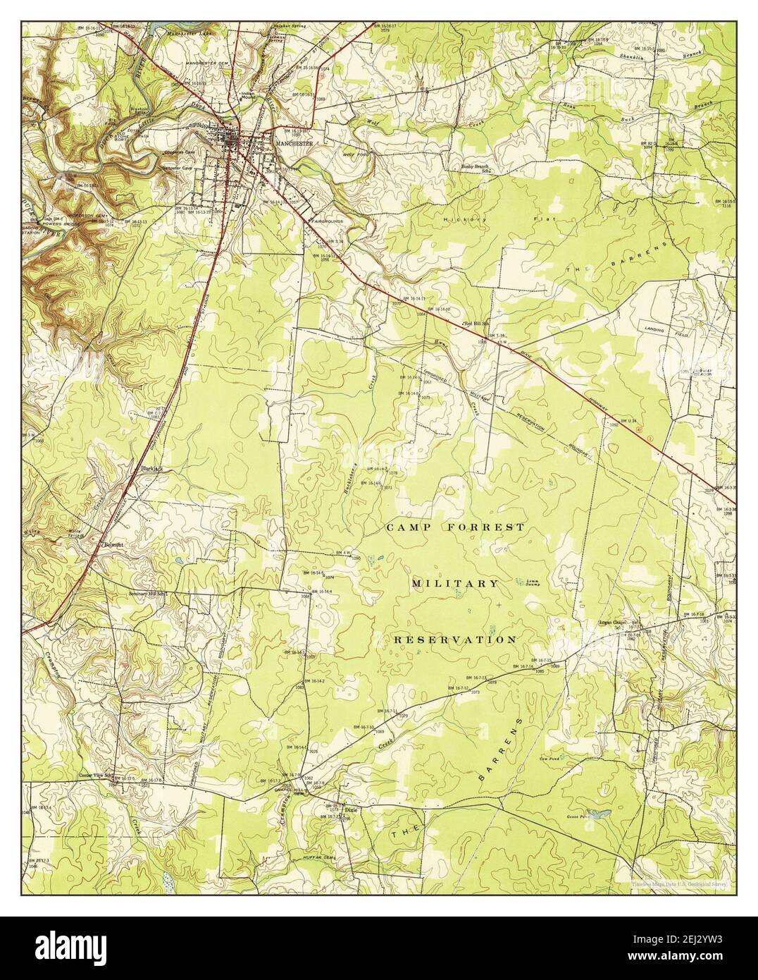Manchester, Tennessee, map 1941, 1:24000, United States of America by ...