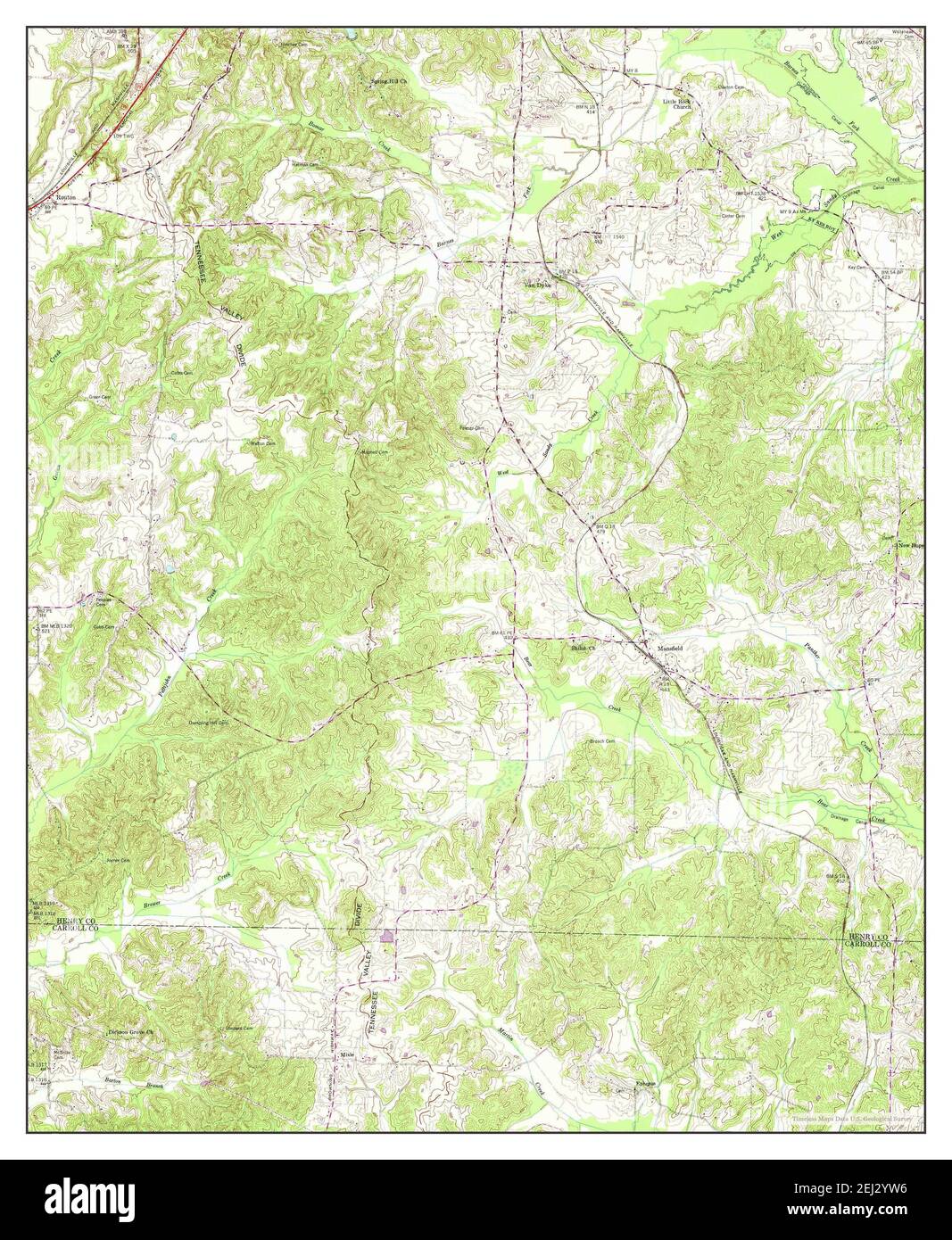 Mansfield, Tennessee, map 1950, 1:24000, United States of America by ...