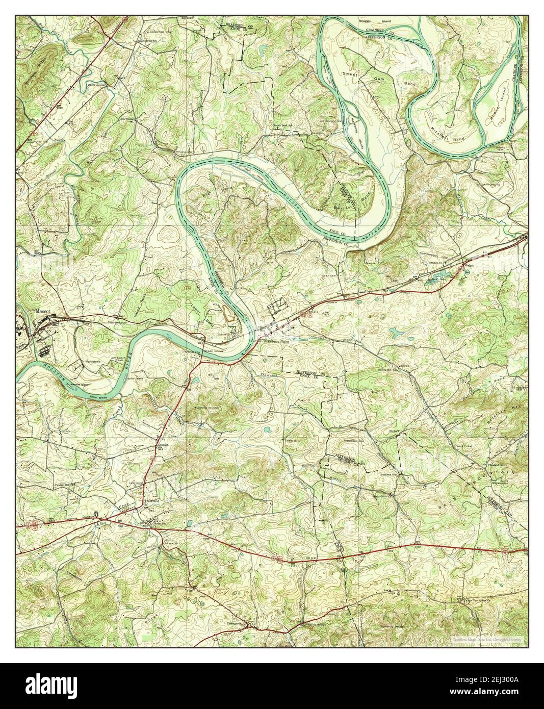 Mascot, Tennessee, map 1938, 1:24000, United States of America by ...