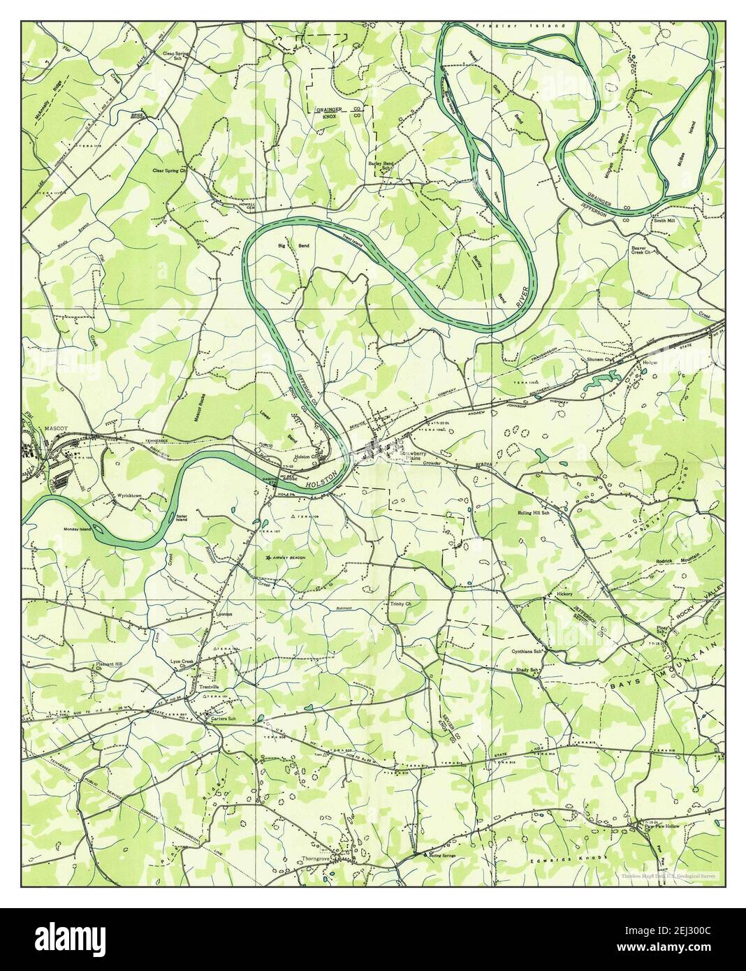 Mascot, Tennessee, map 1935, 1:24000, United States of America by ...